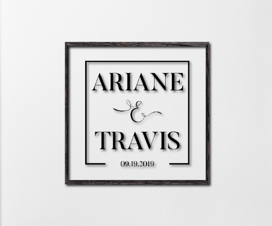 Custom Couples Names with Wedding Date / Engagement Date Sign Vinyl De ...